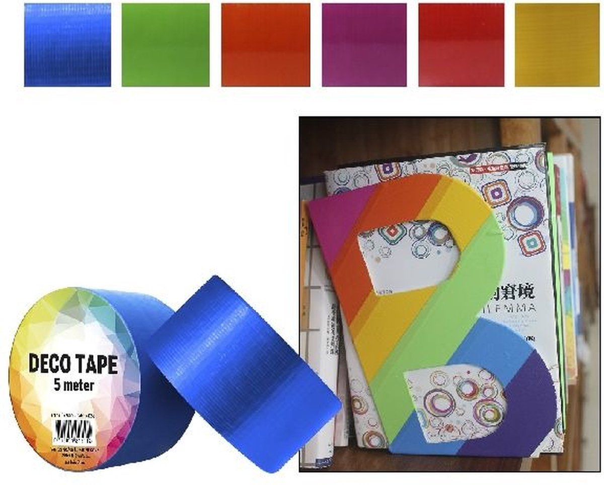Deco Tape - 6 kleuren - Decoratie tape - 5m - 6 stuks verschillende ...