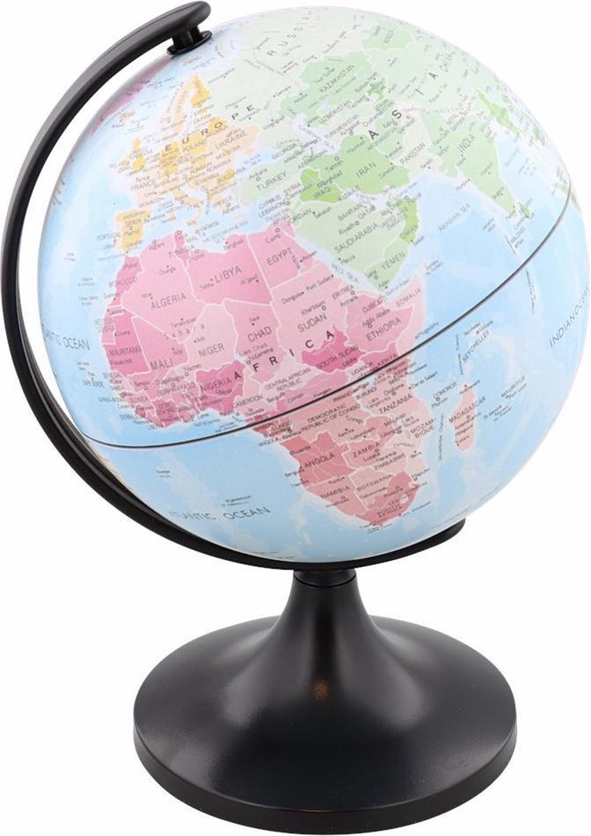 Draaiende Wereldbol op voet - 14 cm diameter - Realistische ...