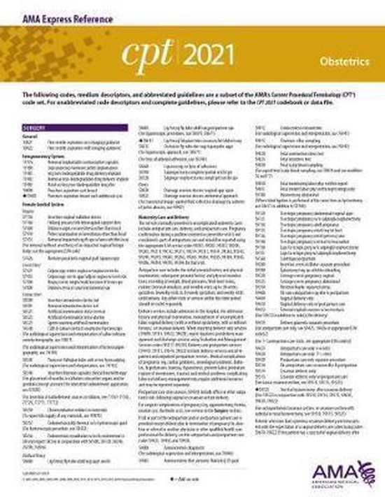 CPT 2021 Express Reference Coding Card | bol.com