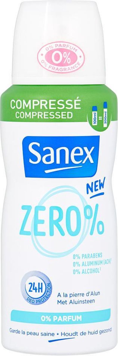 Sanex Deospray - Zero% parfum compressed 100ml | bol.com