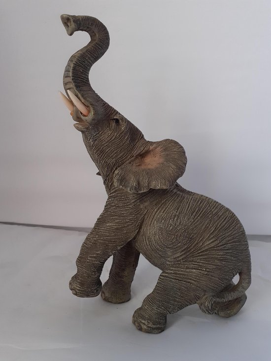M&N woonaccessoires Olifant met slurf omhoog - Polyresin beeld ...