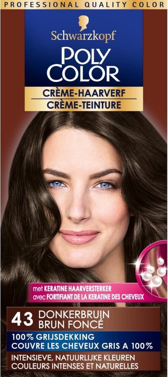 Schwarzkopf Poly Color Creme Haarverf 43 Donkerbruin - 1 stuk | bol