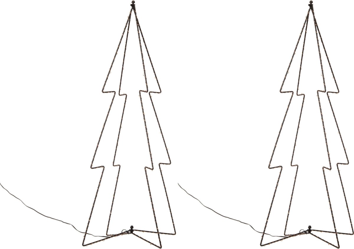 2x stuks verlichte figuren 3D kerstbomen / lichtbomen 72 cm voor buiten -... | bol.com