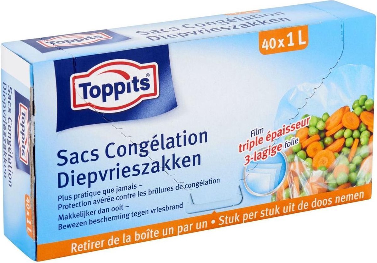 Toppits Congélateur Bag 1.0ltr pack 6 pièces Congélateur | bol.com