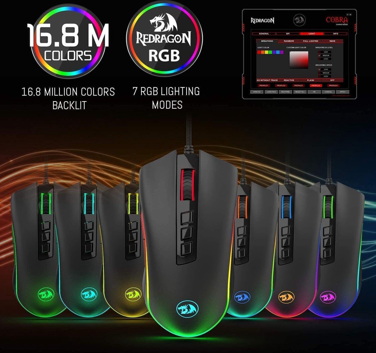 RGB Gaming Mouse Wired Mouse, Gaming Mouse voor Pro Gamer, met 16,8 ...