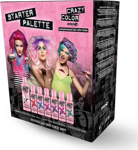 Crazy Color Semi permanente haarverf kit Starter Palette Multicolours ...