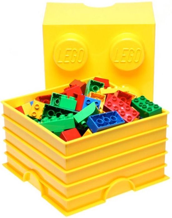 LEGO Opbergbox - Brick 4 - Geel - 6 L - 25 cm x 25 cm x 18 cm ...