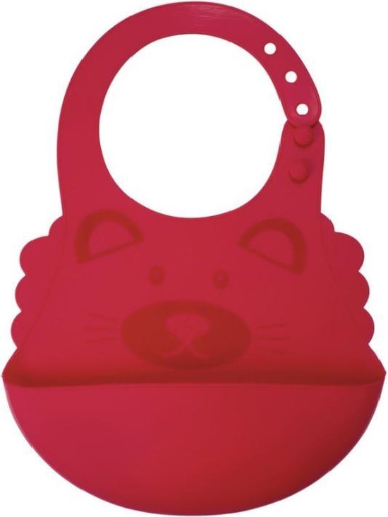 Siliconen slabbetje | Bear Red | Slabber | Waterdichte baby slabbetjes ...