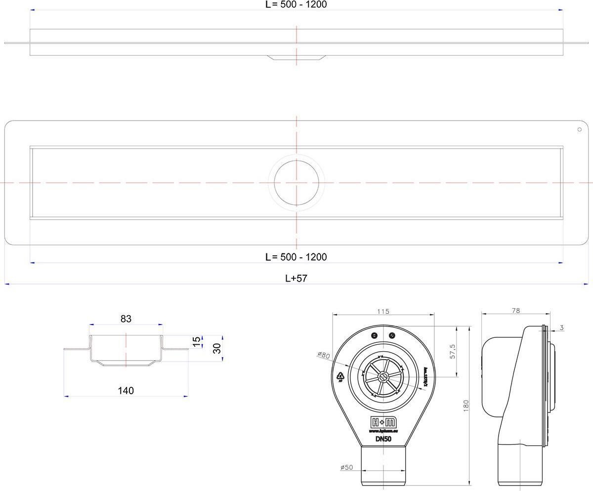 Douchegoot Lineair 70 cm Premium Pure | bol.com