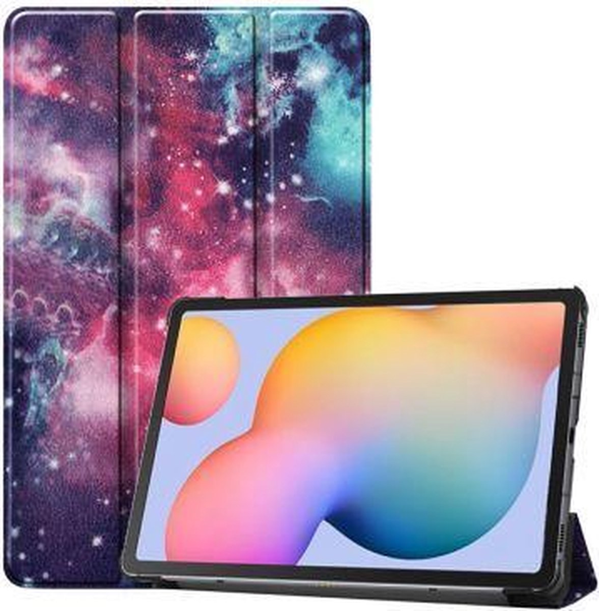 Samsung Galaxy Tab S6 Lite Case Tri-Fold - Space | bol.com