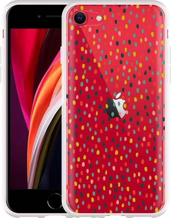 Cazy Hoesje geschikt voor iPhone SE 2020 - Happy Dots | bol