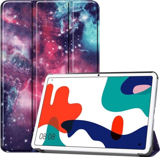 Tri-Fold Book Case - Huawei MatePad 10.4 Hoesje - Galaxy | bol.com