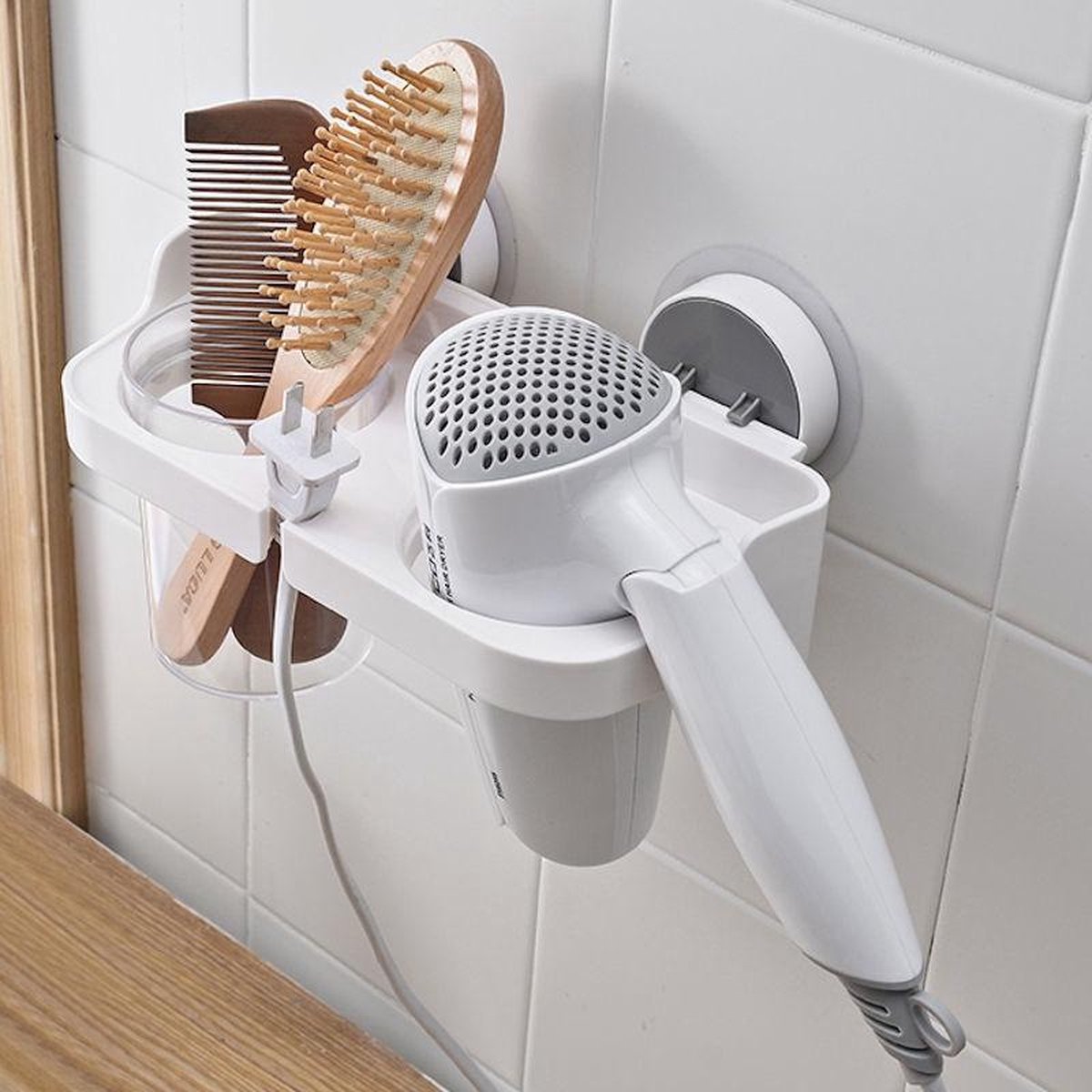 Decopatent® Hangende Fohnhouder voor Fohn - Wandplank - Fohn borstel ...