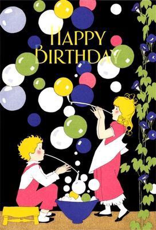 Children Blowing Bubbles Birthday Greeting Cards [With Envelope], Not ...