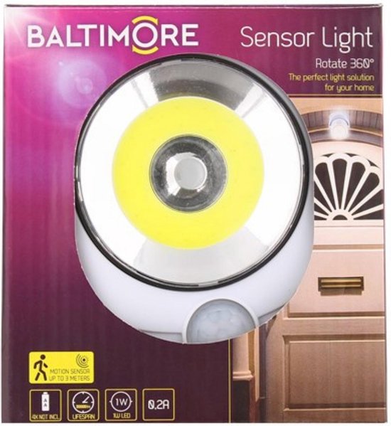 Baltimore - Sensor Light - Sensorlamp - Verstelbare Kop | bol.com