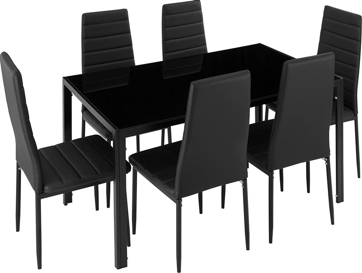 Gutos Eettafel met stoelen – eettafel set – stoelen set van 6 ...