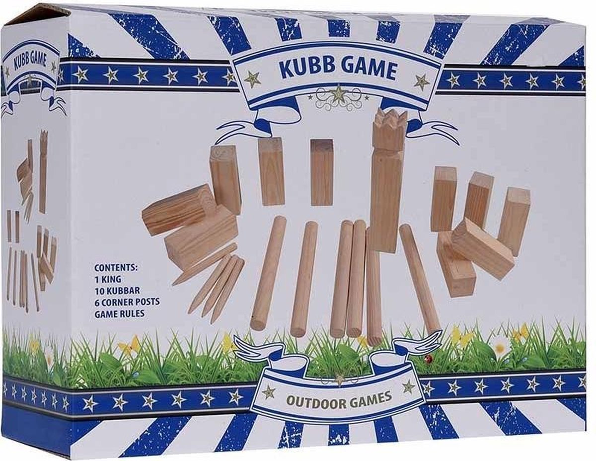 Hoitz - Kubb SPEL - Set - Hout - Buitenspelen - Outdoor spel - Vanaf 5 Jaar - 22 delig | bol