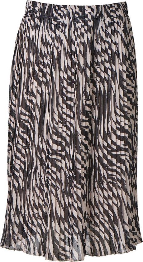 Dames plisse rok zebra creme kort | Maat Onze size (XS-XL) | bol