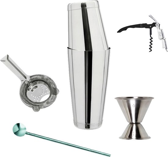 Cocktail mix set - Premium, 5-delige roestvrijstalen bartender set voor ...