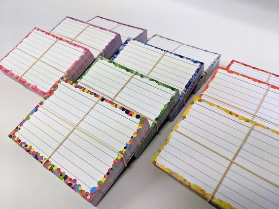 Leitner Flashcards - A7 formaat Confetti Specials - Confetti Pakket 500 stuks - 10... | bol.com
