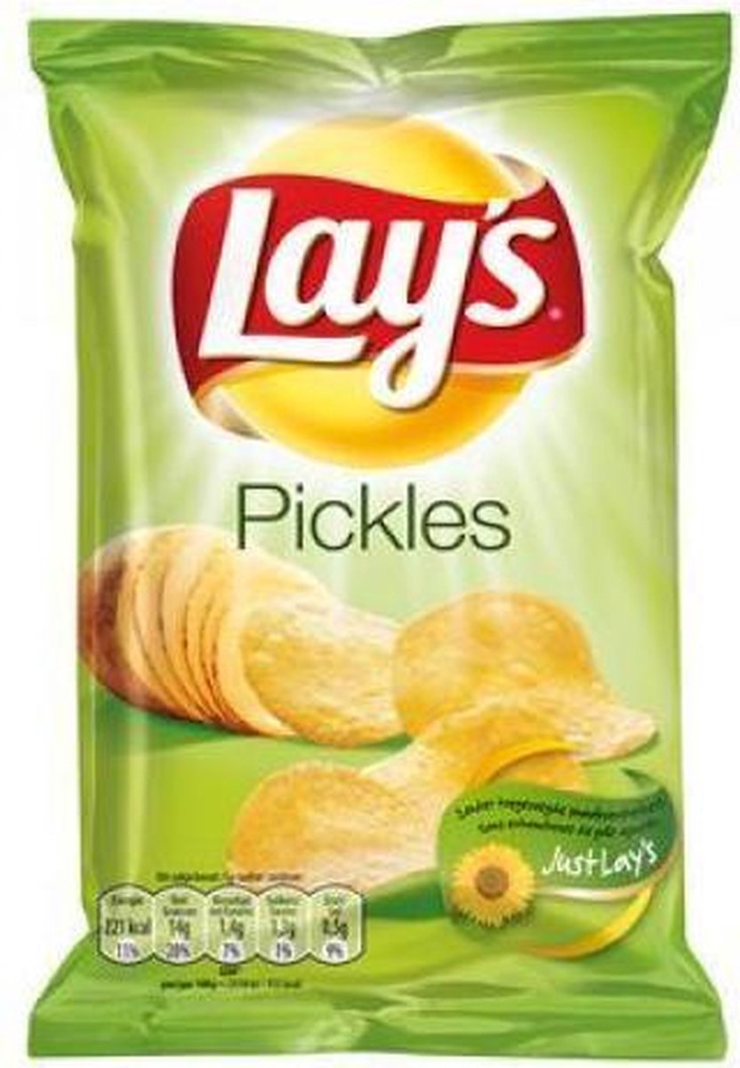 Lays Pickles Chips Doos - 20 x 40 Gram | bol.com