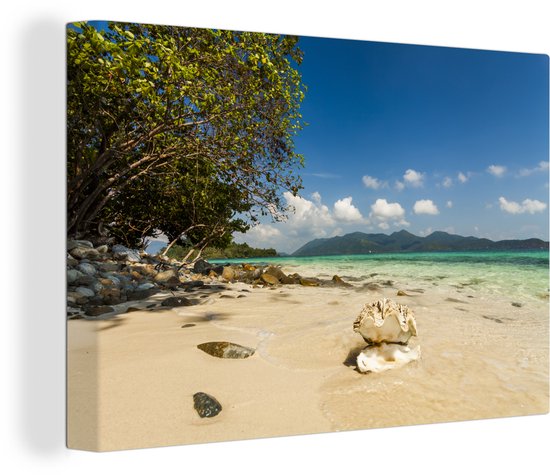 Canvas Schilderij Een strand in het nationale park van Ko Chang - 60x40 cm - Wanddecoratie | bol