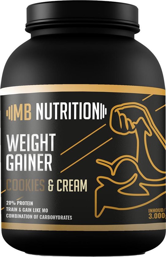 MB NUTRITION - Weight Gainer - 3000G - Cookies & Cream - Mass Gainer ...