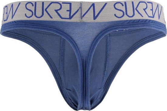 Sukrew - Classic Thong Navy/Grey - Maat XL - Heren Ondergoed - Heren ...