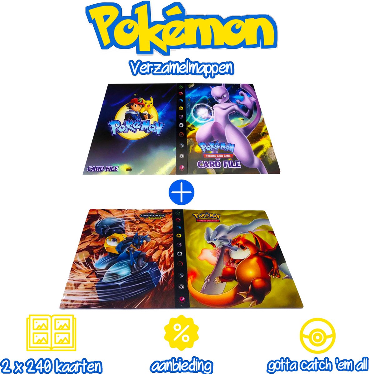 Pokémon Verzamelmap Voor 240 Kaarten - Ash Ketchum & Pikachu Rood ...