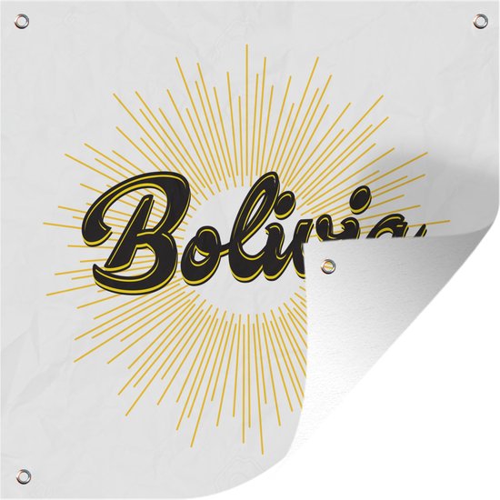 Tuinposters de tekst van Bolivia in een pictogram - 50x50 cm - Tuindoek ...