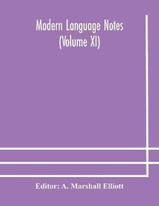 Modern language notes (Volume XI) | 9789354178573 | Boeken | bol.com