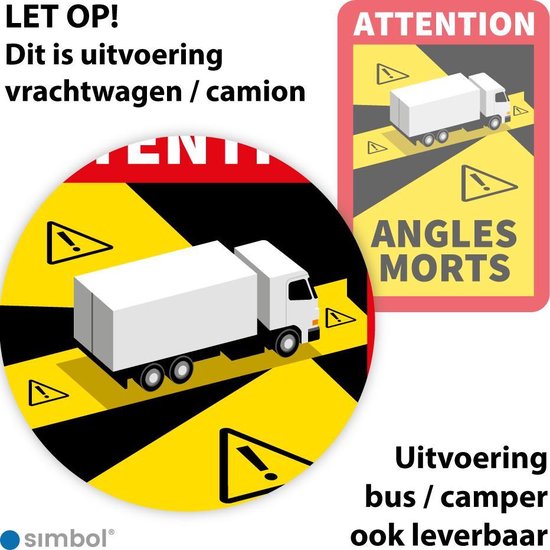 Simbol - Sticker Dode Hoek Frankrijk Vrachtwagen - Camion - Attention ...
