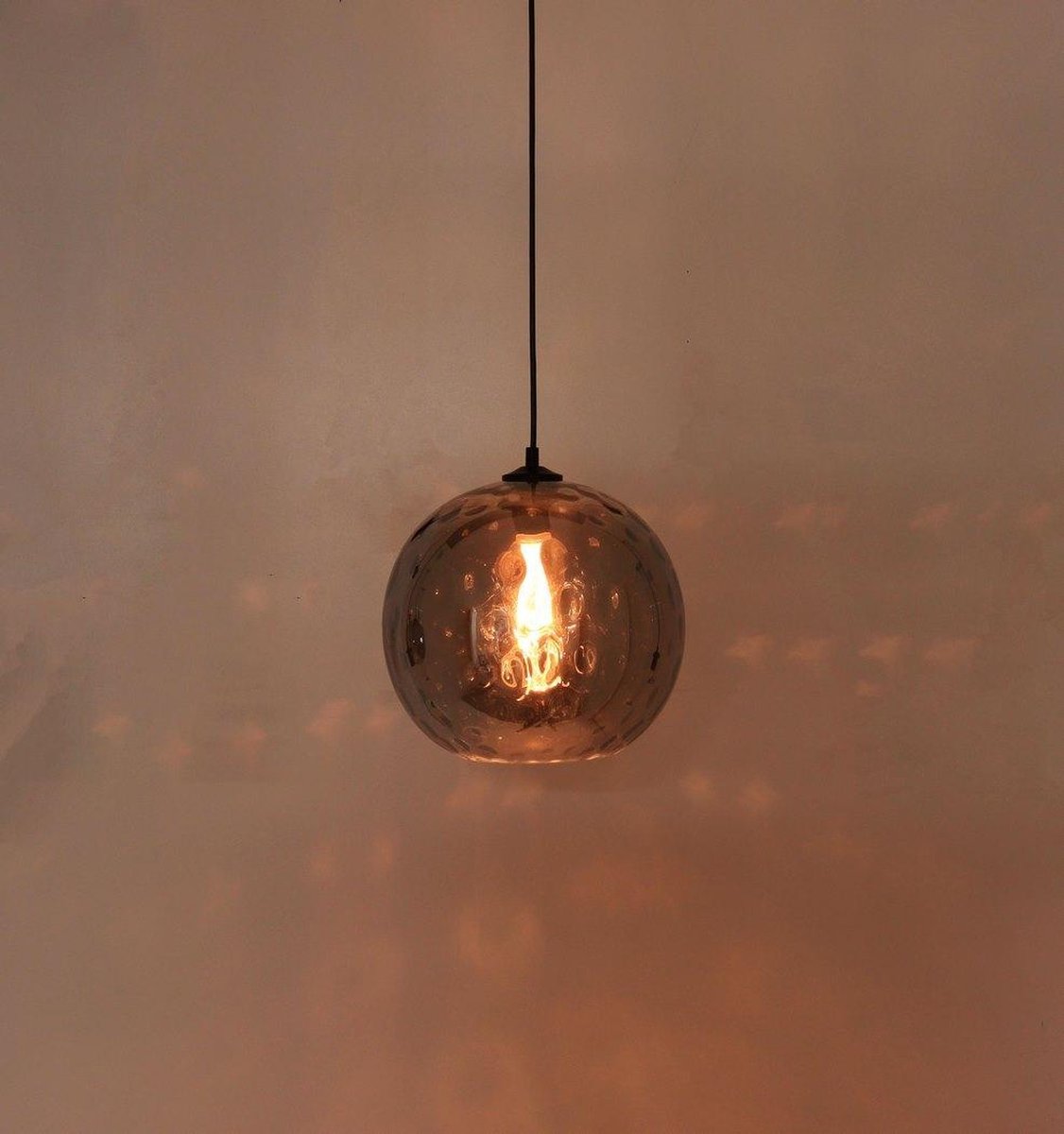 Hanglamp Nova Luce Jerardo - geribbeld glas rookglas smoke - 1xE27 ...