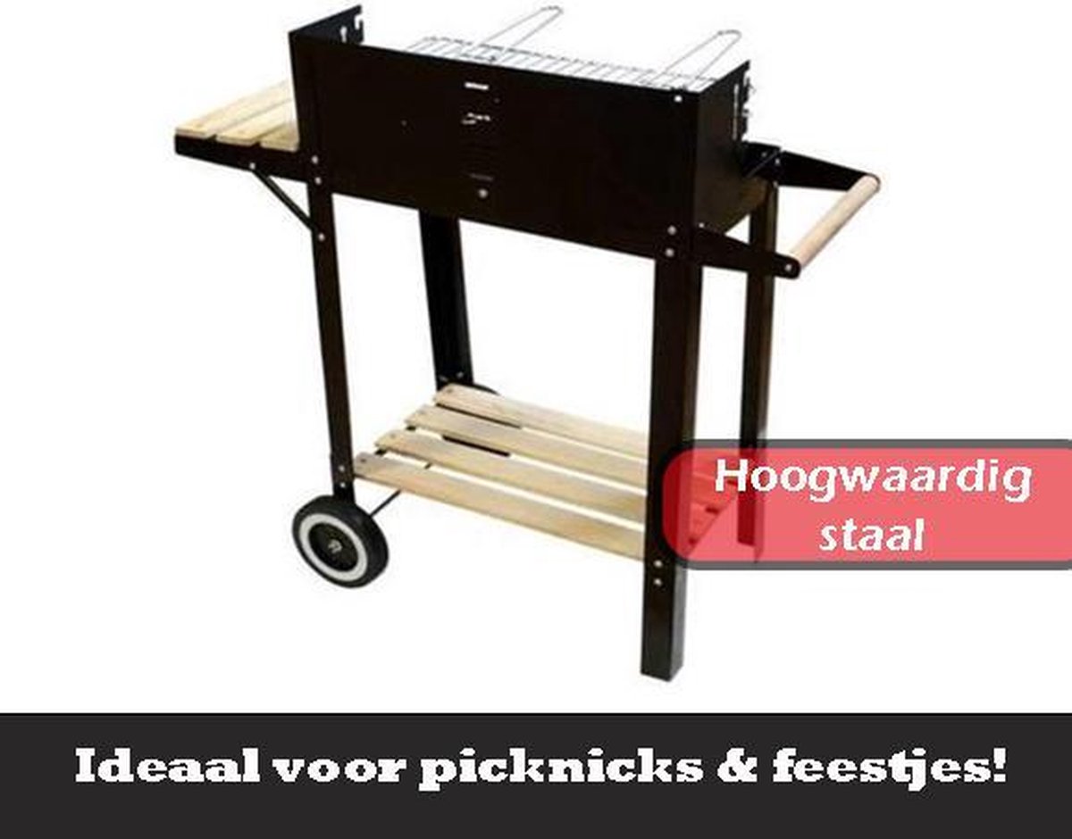 Barbecue | Houtskool BBQ | Zwart |Incl Grill Rooster| Incl Windscherm ...