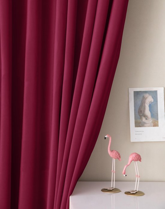 Gordijnen Rood Velvet Kant en klaar 140x240cm - Kant en klare gordijnen ...