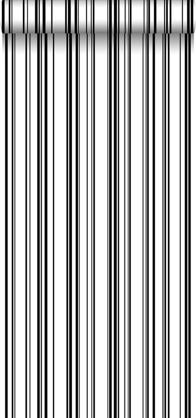 ESTAhome behang fijne strepen zwart en wit - 138982 - 0,53 x 10,05 m ...