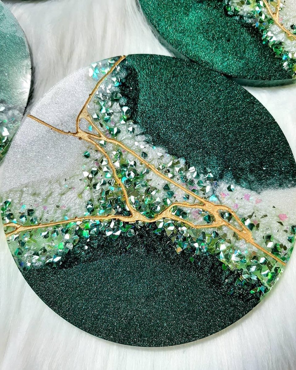 Luxe Epoxy Onderzetters Kintsugi Stijl - set van 4 - Cadeau Tip | bol