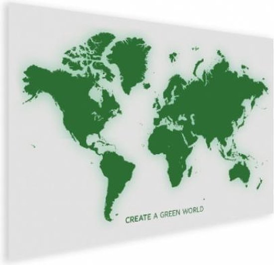 Wereldkaart Create A Green World - Poster 120x90 | bol