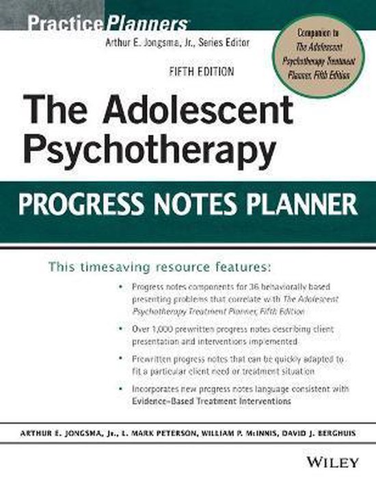 Adolescent Psychotherapy Progress Notes Planner | 9781118066768 | Ae ...