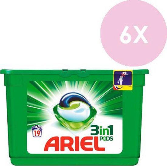 Ariel Regular 3in1 Waspods - 6 x 19 pods | bol.com