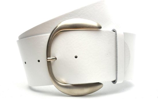 Moderiemen 5 cm witte dames riem - heupriem - tailleriem - 100% leer ...