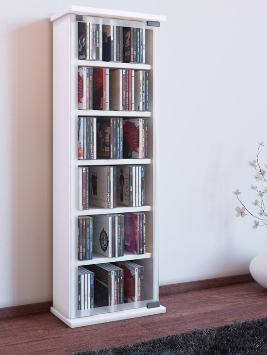 CD DVD rek kast Classic Wit | bol.com