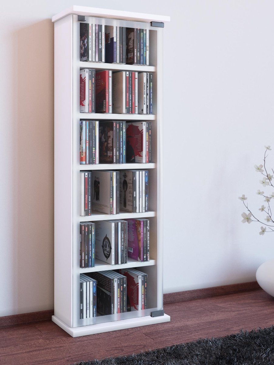 CD DVD rek kast Classic Wit | bol.com