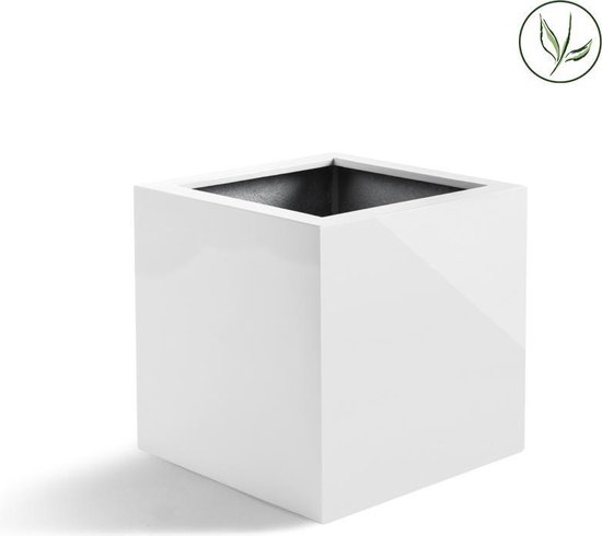 1 stuk(s) | Plantenbak Amsterdam Vierkant XL (60x60x60) glanzend wit | Plantenbakken... | bol