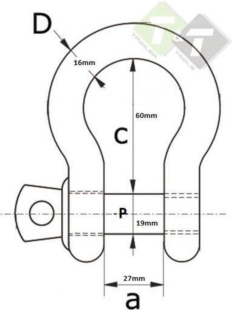 Harpsluiting met borstbout, 3.25 Ton, Zwaar, Harp sluiter, Bouten en ...