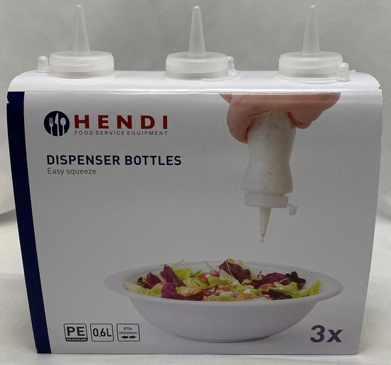 Hendi Dispenser Flacon Transparant - 0,6 Liter - Ø7,5x(H)24cm ( 3 Stuks ...