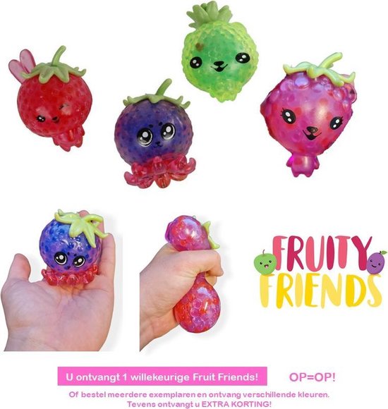 Fruit Friends Stressbal Knijpbal - 1 exemplaar - 7 cm groot - Fidget ...