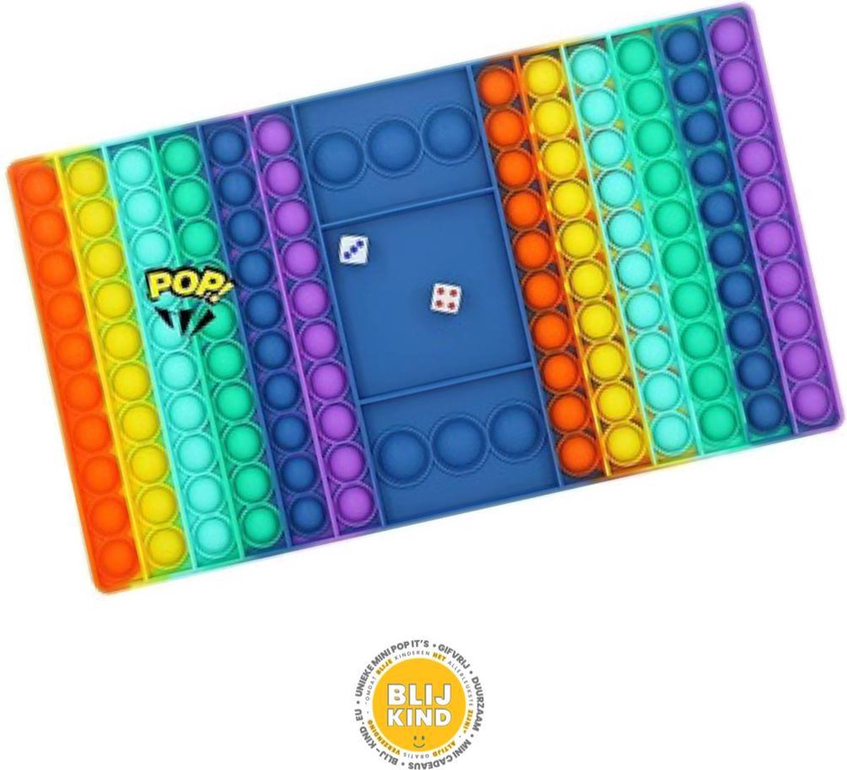 Blij Kind - fidget - pop it - spel - dobbelstenen - XXL - regenboog | bol