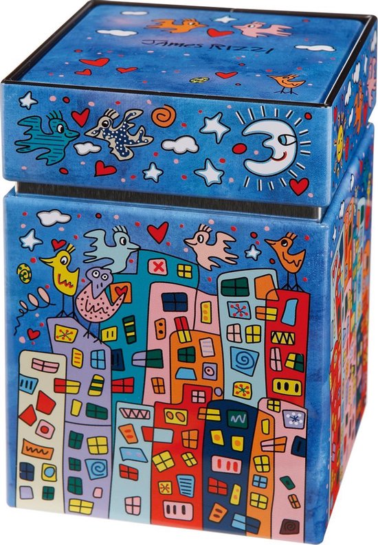 Goebel® - James Rizzi | Pop Art | Theedoos "City Birds" | Bewaardoos ...