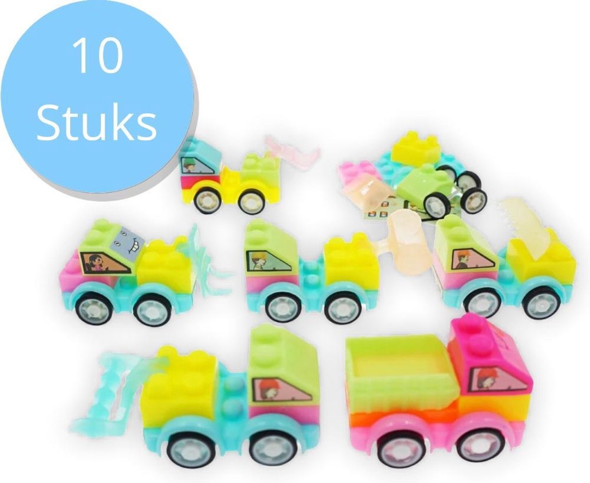 Uitdeelcadeautjes bouw autootje (10 Stuks) - Traktatie Piñata vulling ...